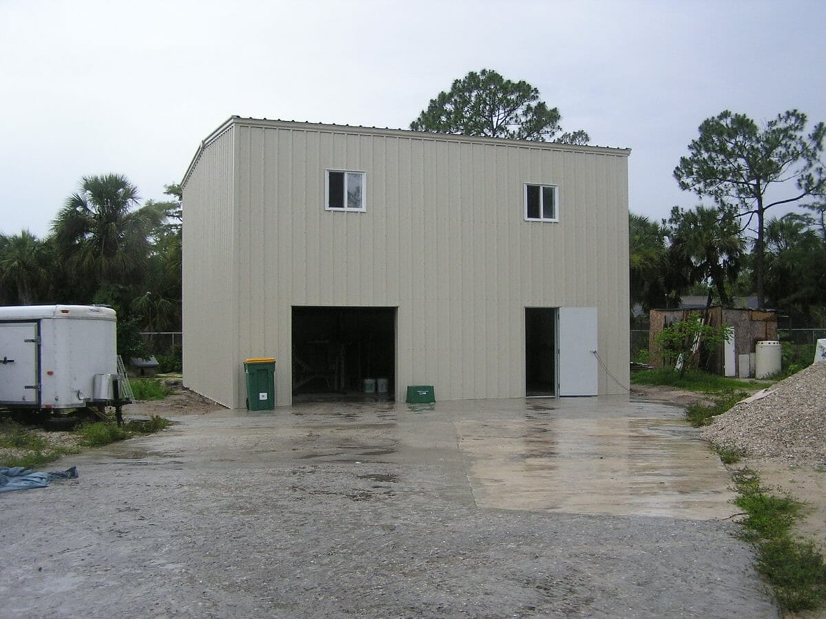 Metal Workshop and Living Space in Naples, FL - MBMI Metal Buildings