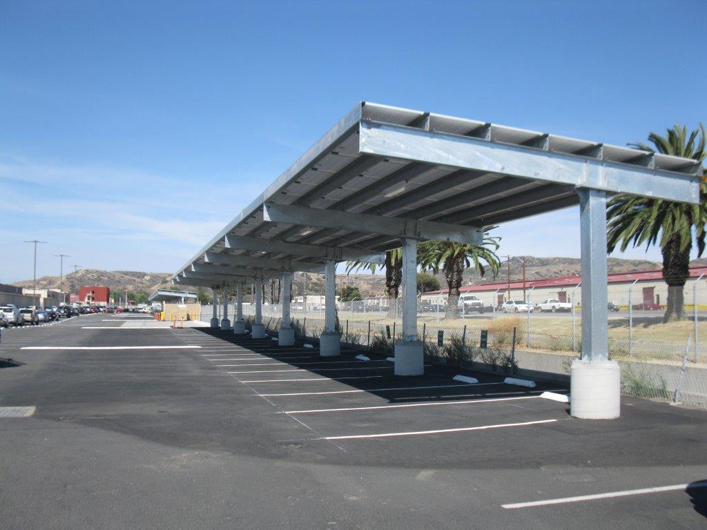 Solar Array Parking Canopy On A Military Base In Camp Pendleton, CA ...