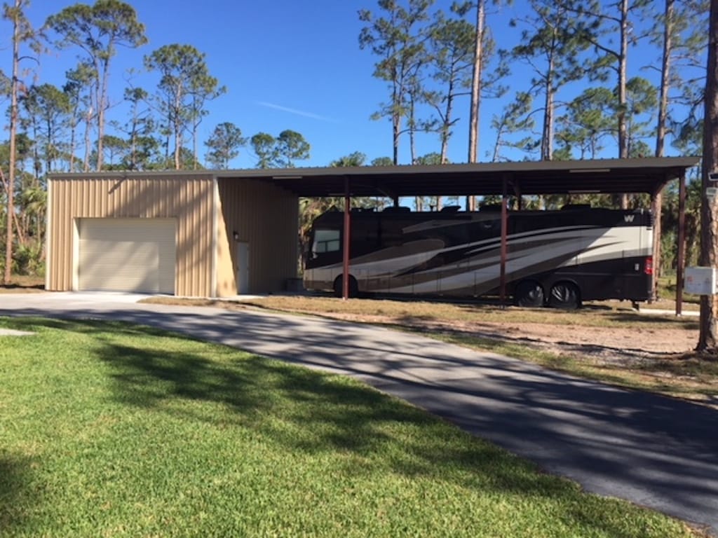 RV Canopy & Shop in Naples, FL - MBMI Metal Buildings
