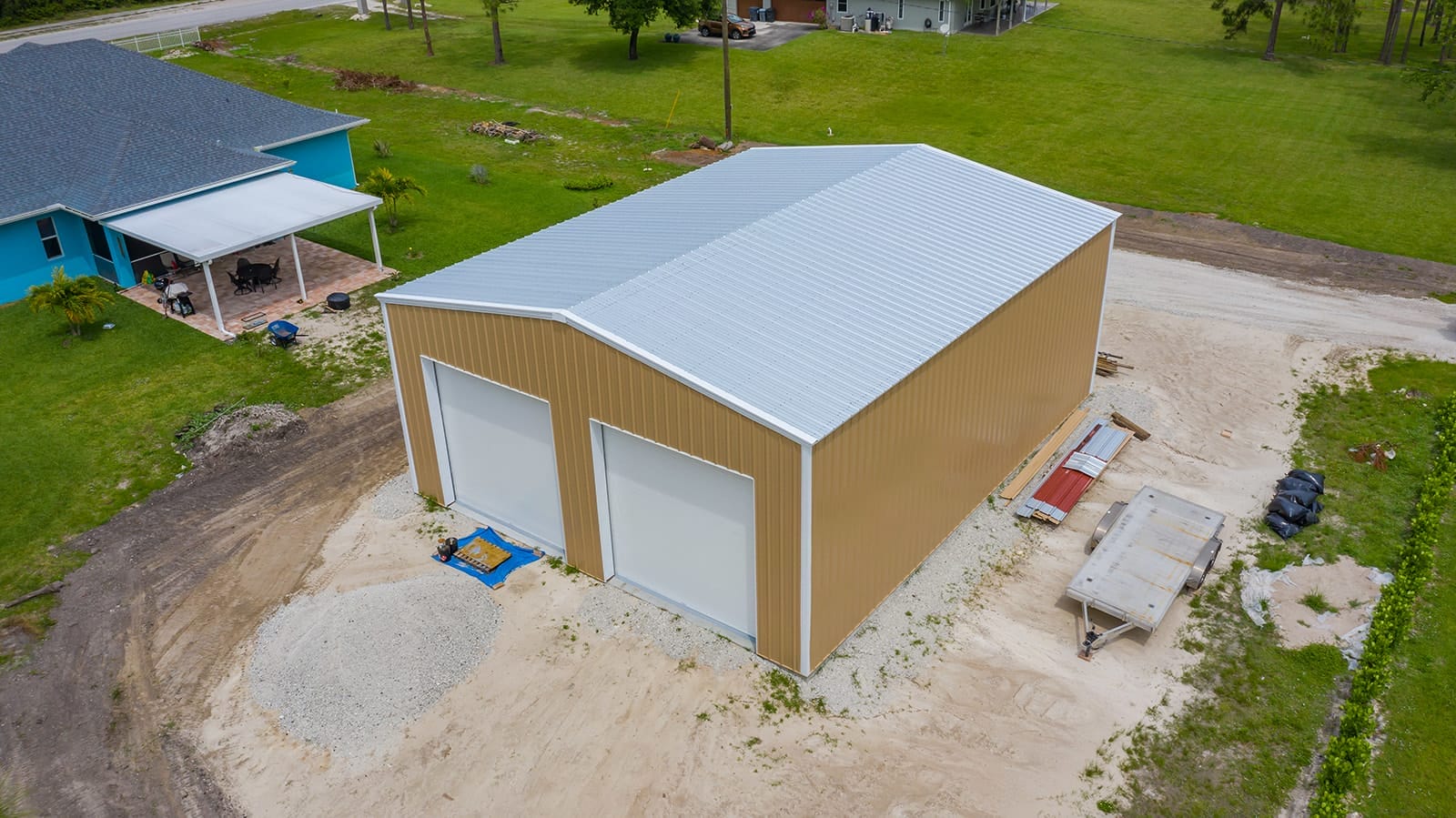 40 x 50 Metal Home Shop in West Palm Beach, FL - MBMI Metal Buildings